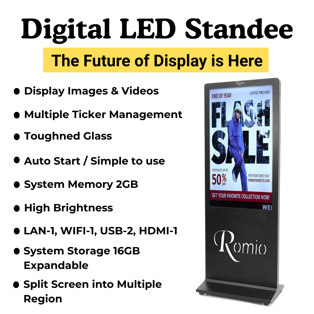 Digital LED Standee in India Price,, by Romio Technologies